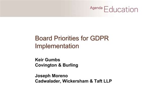 Board Priorities For Gdpr Implementation Pptx Internet Computing