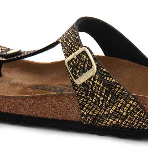 Sandals Birkenstock Gizeh Mf Shiny Python Black 1018464