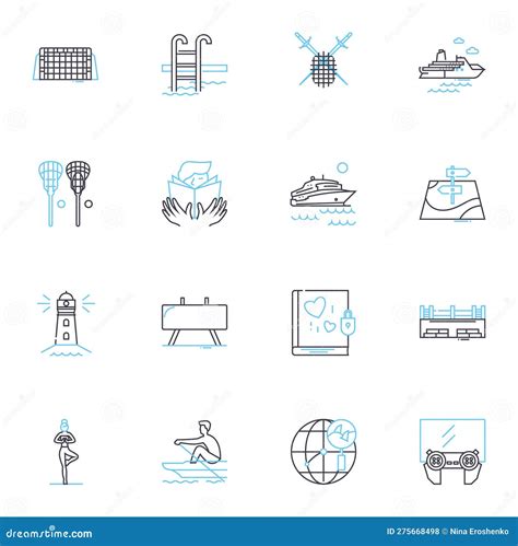 Active Living Linear Icons Set Fitness Health Exercise Movement