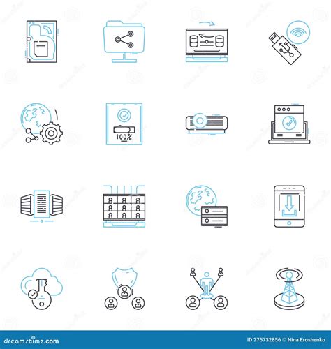 Artificial Computing Linear Icons Set Automation Robotics Machine Learning Big Data Cloud