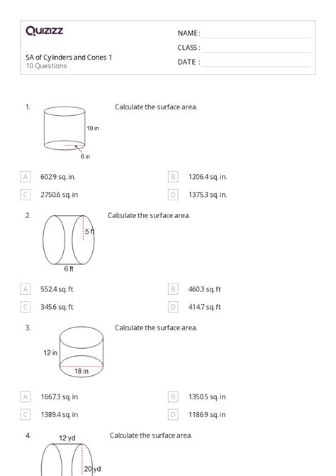 50 Cones Worksheets For 6th Class On Quizizz Free And Printable