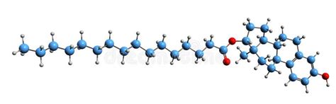 3d Image Of Estradiol Palmitate Skeletal Formula Stock Illustration