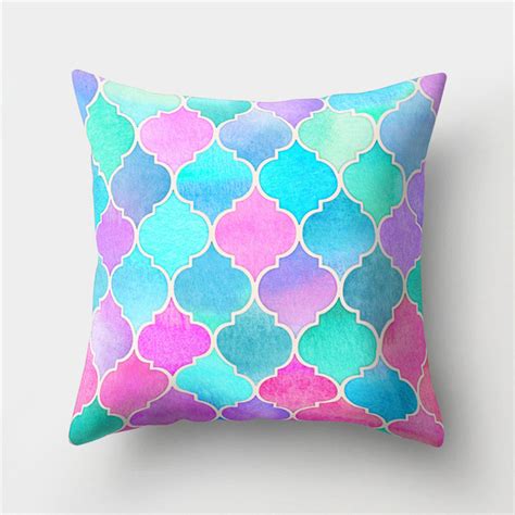Badu Bg 45x45cm Геометрична калъфка за възглавница Цветни цветни листа