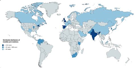 Worldwide Distribution Of C Auris Reported Cases Download Scientific Diagram