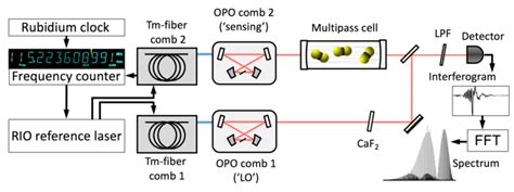Schematic Of The Dual Comb Spectroscopy Setup Lpf Longwave Pass