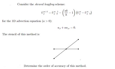 consider the skewed leapfrog scheme