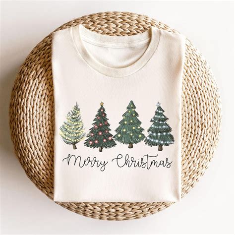 Christmas Trees Shirt Merry Christmas Shirt Holiday Shirt Womens