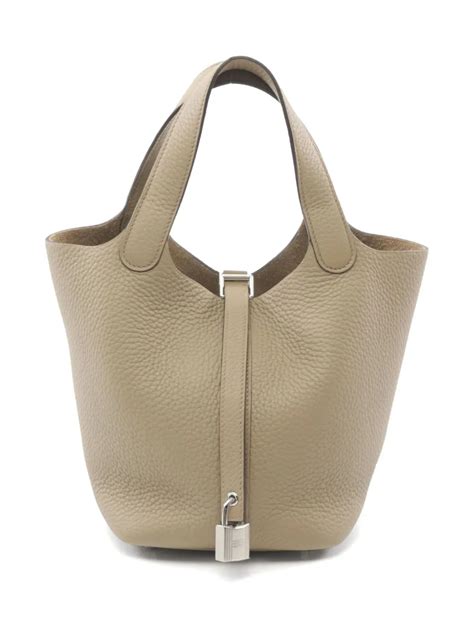 Hermès Pre Owned Picotin Lock Pm 手提包（2024年典藏款） 中性色 Farfetch Cn