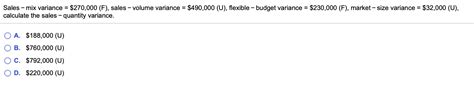 Solved Sales Mix Variance 270 000 F Sales Volume Chegg Com