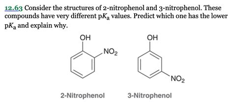 Solved 12 63 Consider The Structures Of 2 Nitrophenol And