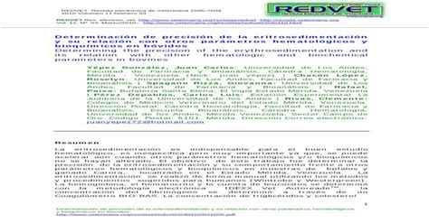 Determinación De Precisión De La Eritrosedimentación Y