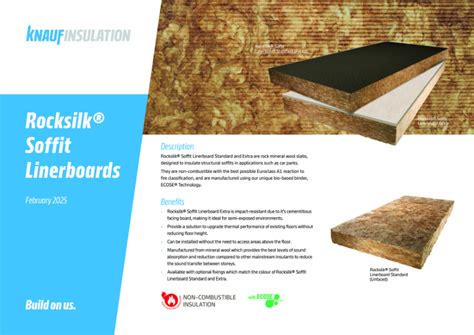 Knauf Insulation Rocksilk Soffit Linerboard Product Datasheet NBS Source
