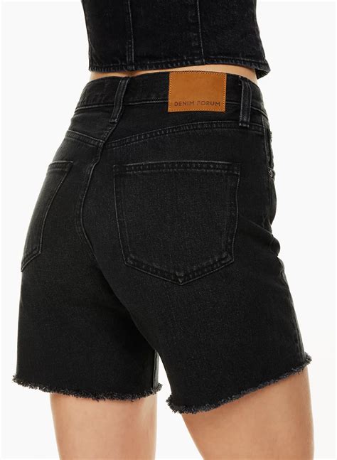 Denim Forum THE YOKO HI RISE MID THIGH DENIM SHORT Aritzia US
