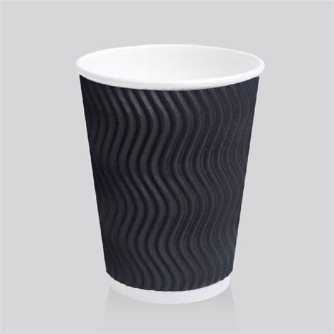 실속형 3중 단열 종이컵 웨이브 블랙 12oz 500개 홈플러스 택배배송