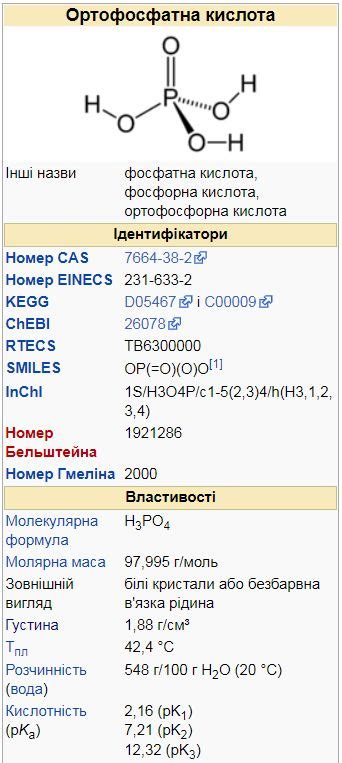 Ортофосфатна кислота — формула, характеристика, властивості