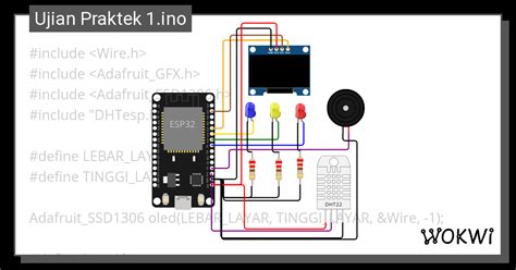 Ujian Praktek 1 Ino Wokwi ESP32 STM32 Arduino Simulator