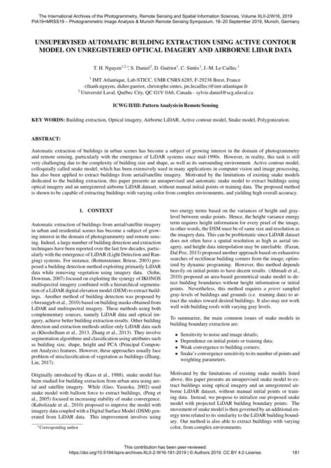 Pdf Unsupervised Automatic Building Extraction Using Active Contour