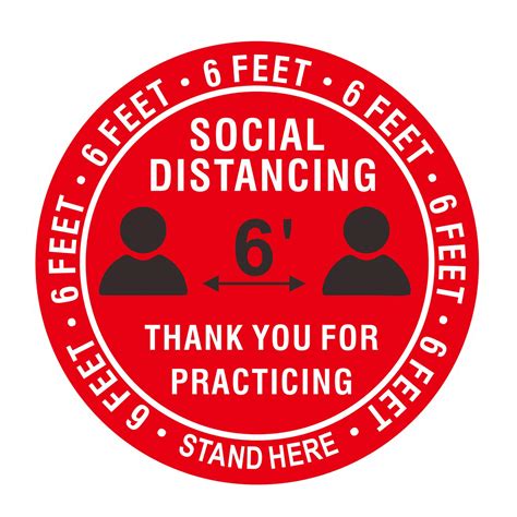 Buy Hamowtux 10 Pack 12 Round Social Distance Floor Stickers Social