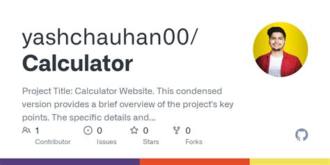 GitHub Yashchauhan Calculator Project Title Calculator Website This Condensed Version
