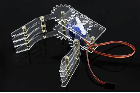 1set Acrylic Robot Arm Clamp Paw Gripper Clamp Claw Mount Kit Withno