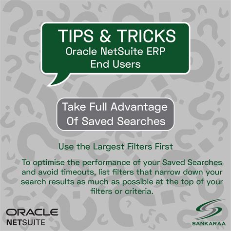Sankaraa Tech On Linkedin Advantage Saved Searches Oracle Netsuite Oraclenetsuite…