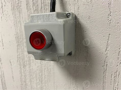 Big Red Button Round Shape Close Up Stock Photo At Vecteezy