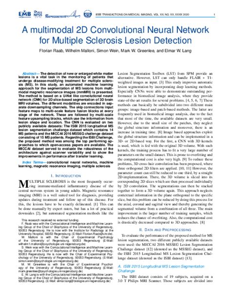Pdf A Multimodal 2d Convolutional Neural Network For Multiple Sclerosis Lesion Detection