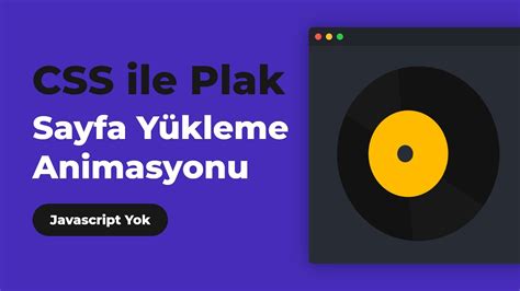 Css Ile Sayfa Yükleme Animasyonu Plak Animasyonu Javascript Yok