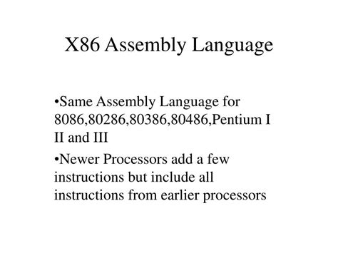 Ppt X86 Assembly Language Powerpoint Presentation Free Download Id