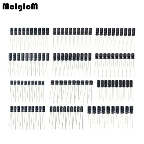 1 세트 120pcs 12 값 022 미크로포맷 470 미크로포맷 알루미늄 전해 커패시터 구색 키트 세트 팩
