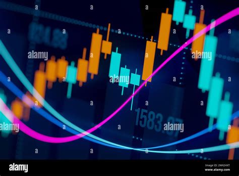 Stock Market Chart Lines And Data Stock Market Chart Lines And Data Cloes Up Orange And Blue