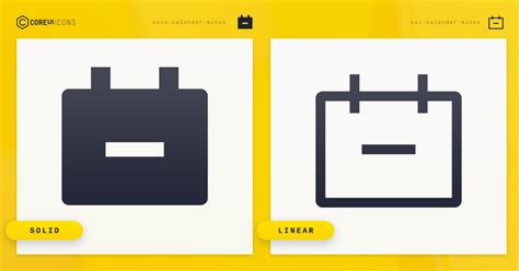 Calendar Minus Icon · Linear · Coreui Icons · Svg Javascript