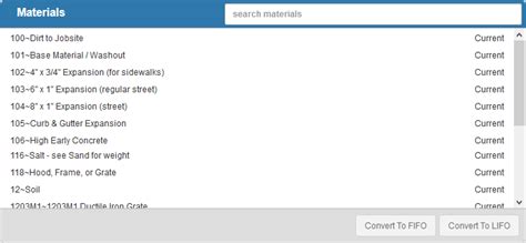 Configure Material Cost Conversion