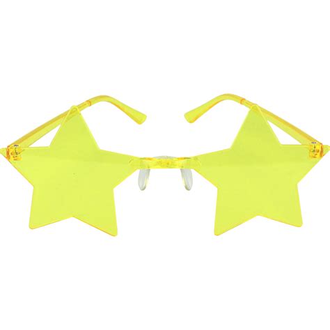 Yellow Perspex Star Glasses Discount Party Supplies