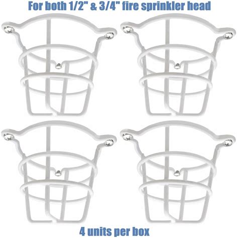 Happy Tree 4 Pack White Fire Sprinkler Head Guard Cover For Both 12