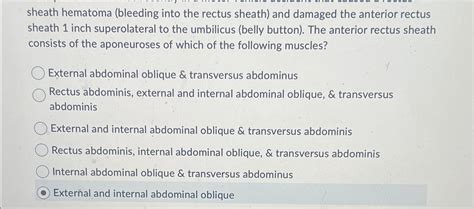 Solved Sheath Hematoma Bleeding Into The Rectus Sheath
