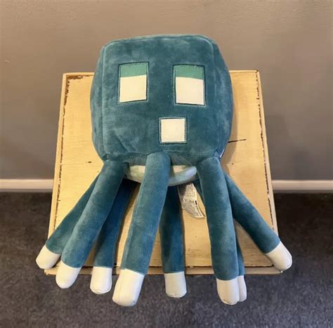 Very Rare Minecraft Glow Squid Mattel Plush Mojang Soft Toy Lights