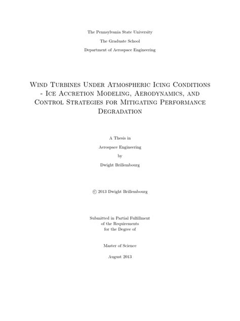 Wind Turbines Under Atmospheric Icing Conditions Ice Accretion Modeling Aerodynamics And