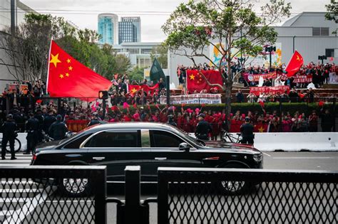 Chinas Xi Jinping Arrives In San Francisco To Fanfare Protests