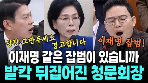 이재명 같은 잡범발언으로 발칵 뒤집어진 청문회장 Youtube