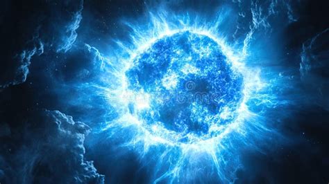 Glowing Blue Nebula Exploding In Space Cosmic Background Science