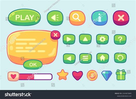 Game Ui Kit Set User Interface Stock Vector Royalty Free 2143973845 Shutterstock
