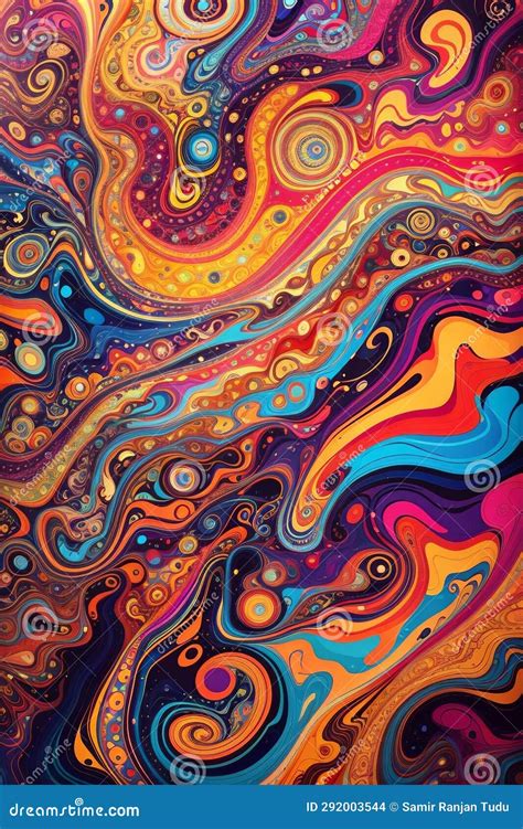 A Vibrant Abstract Design That Captures The Energy Of A Psychedelic Journey With Swirling