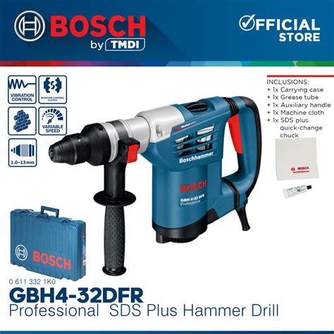 Bosch W SDS Plus Hammer Drill With Carrying Case Rotary Hammer Drill GBH DFR K