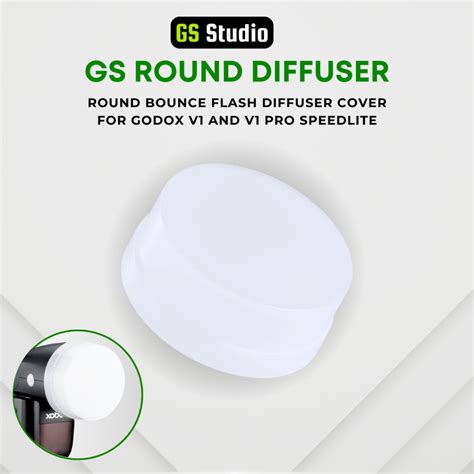 Gs Round Diffuser Round Bounce Flash Diffuser Cover For Godox V1 And