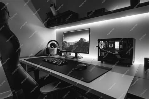 Minimalist Gaming Setup With Clean Lines And Neutral Tones In A Modern