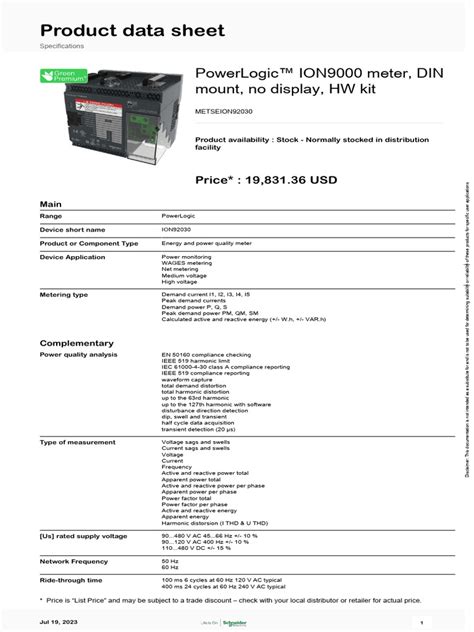Powerlogic Ion9000 Series Metseion92030 Download Free Pdf Electromagnetic Compatibility Ac