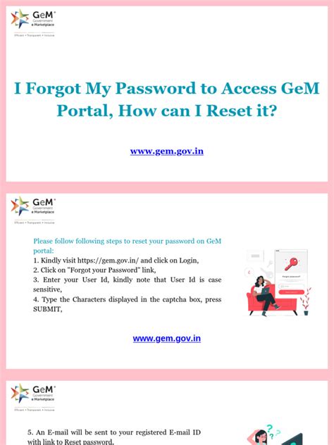 I Forgot My Password To Access Gem Portal How Can I Reset It Pdf