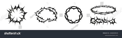 Wreath Thorns Vector Silhouette Crown Thorn Stock Vector Royalty Free