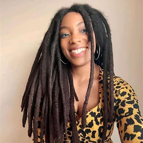 Xiaulau 10 Inch Loc Extensions Human Hair 30 Locs 08cm Thickness Human Hair Dreadlock